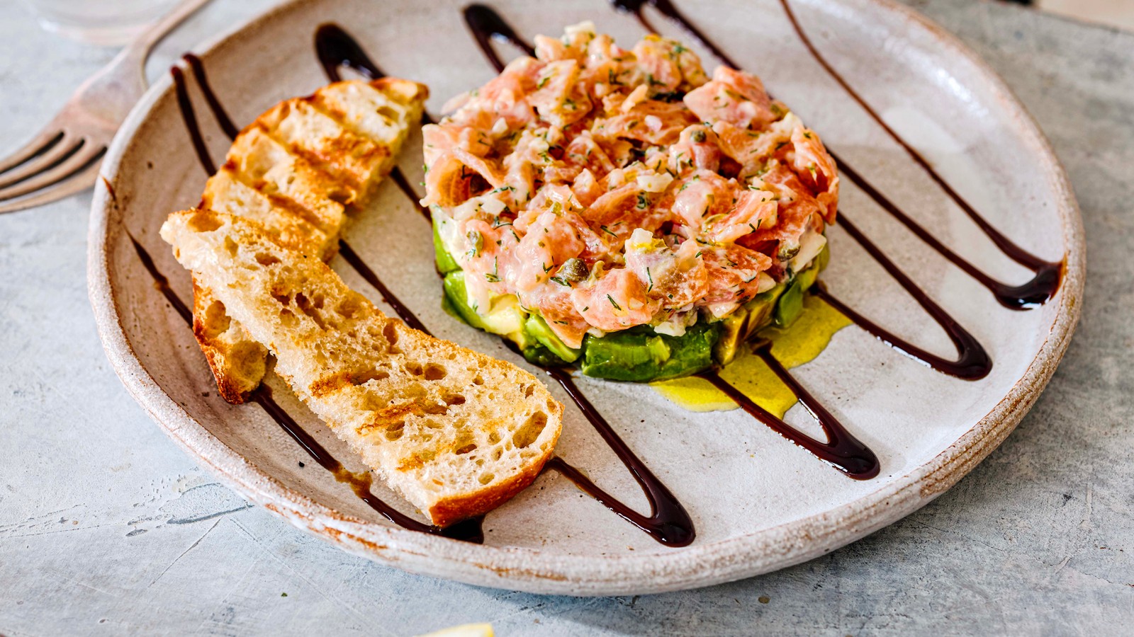 Salmon & Avocado Tartare With Dill & Balsamic Glaze | SheerLuxe